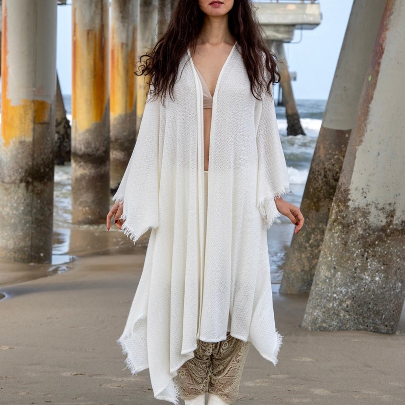 White Shawl Ritual Robe Ceremony Robe Kimono Robe Robe - Etsy