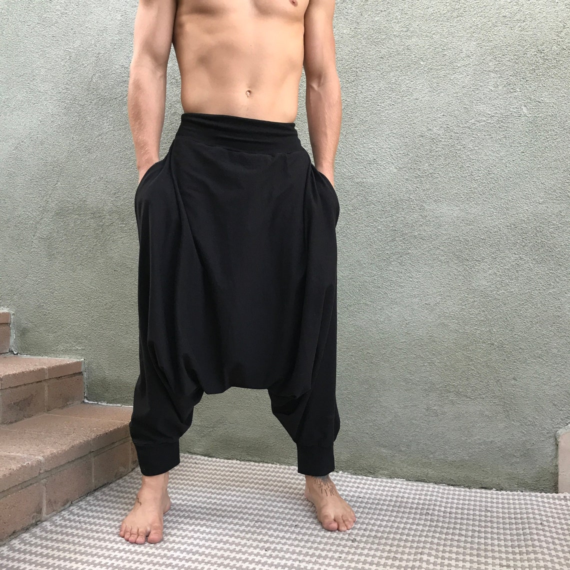Harem Pants Men Samurai Pants Cotton Pants Burning Man | Etsy