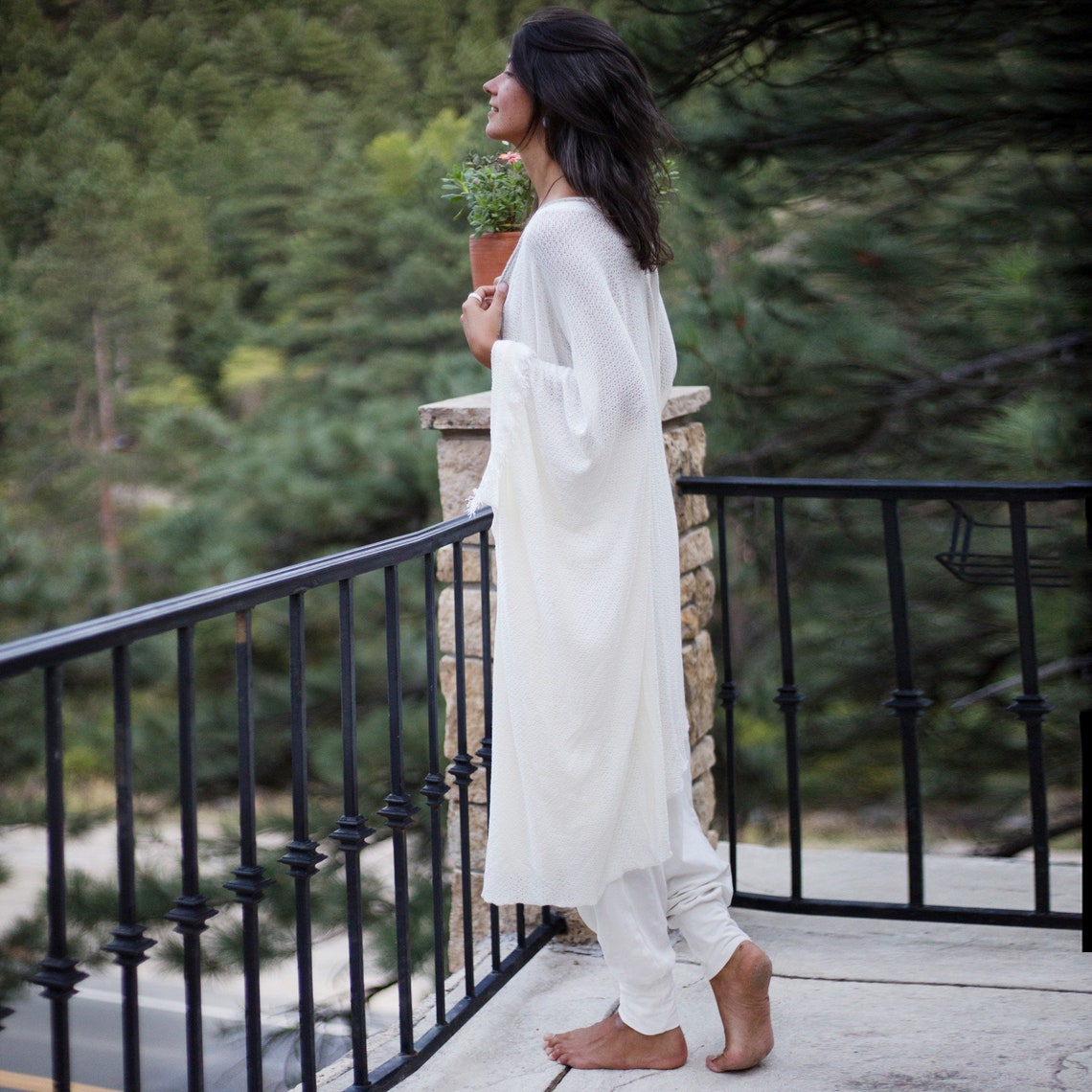 White Shawl Ritual Robe Ceremony Robe Kimono Robe Robe | Etsy