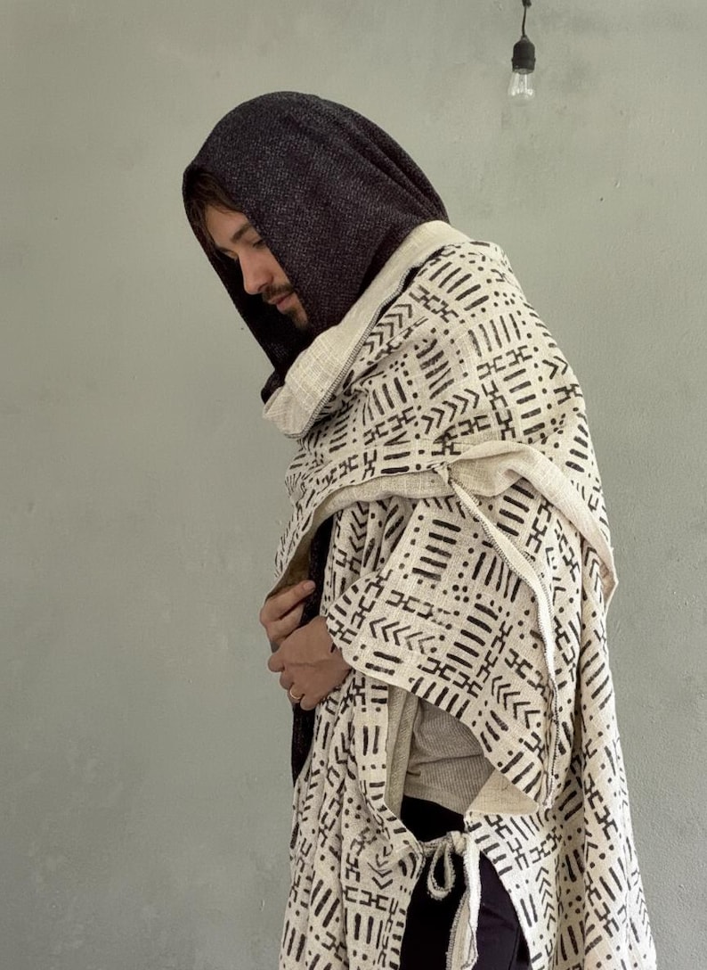 Handwoven Cotton Poncho: Tribal Print Cape, Ethically Made - Etsy
