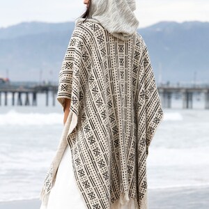 White Cotton Hooded Cloak With African Print Festival Dress Jedi Cape ...