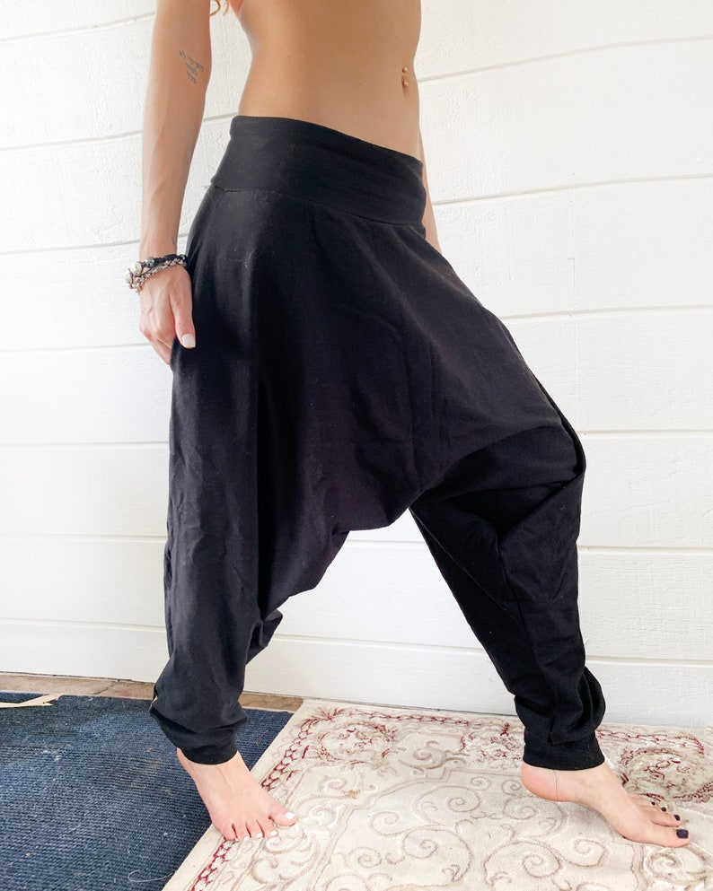 Black Cotton Blend Ninja Pants: Avant Garde Harem Style - Etsy