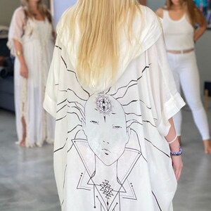 Women's Hooded Ritual Robe in White, Spiritual Wearable Art - Etsy