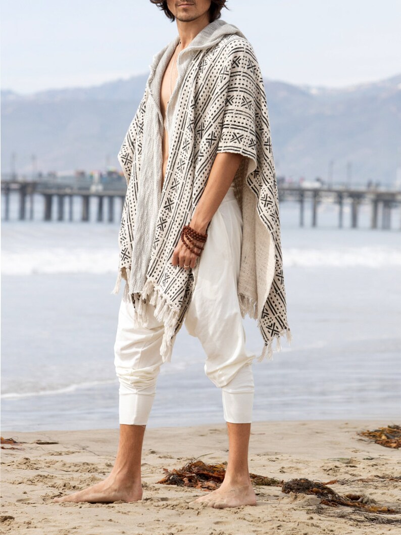 Handwoven Cotton Poncho: Tribal Print Cape, Ethically Made - Etsy