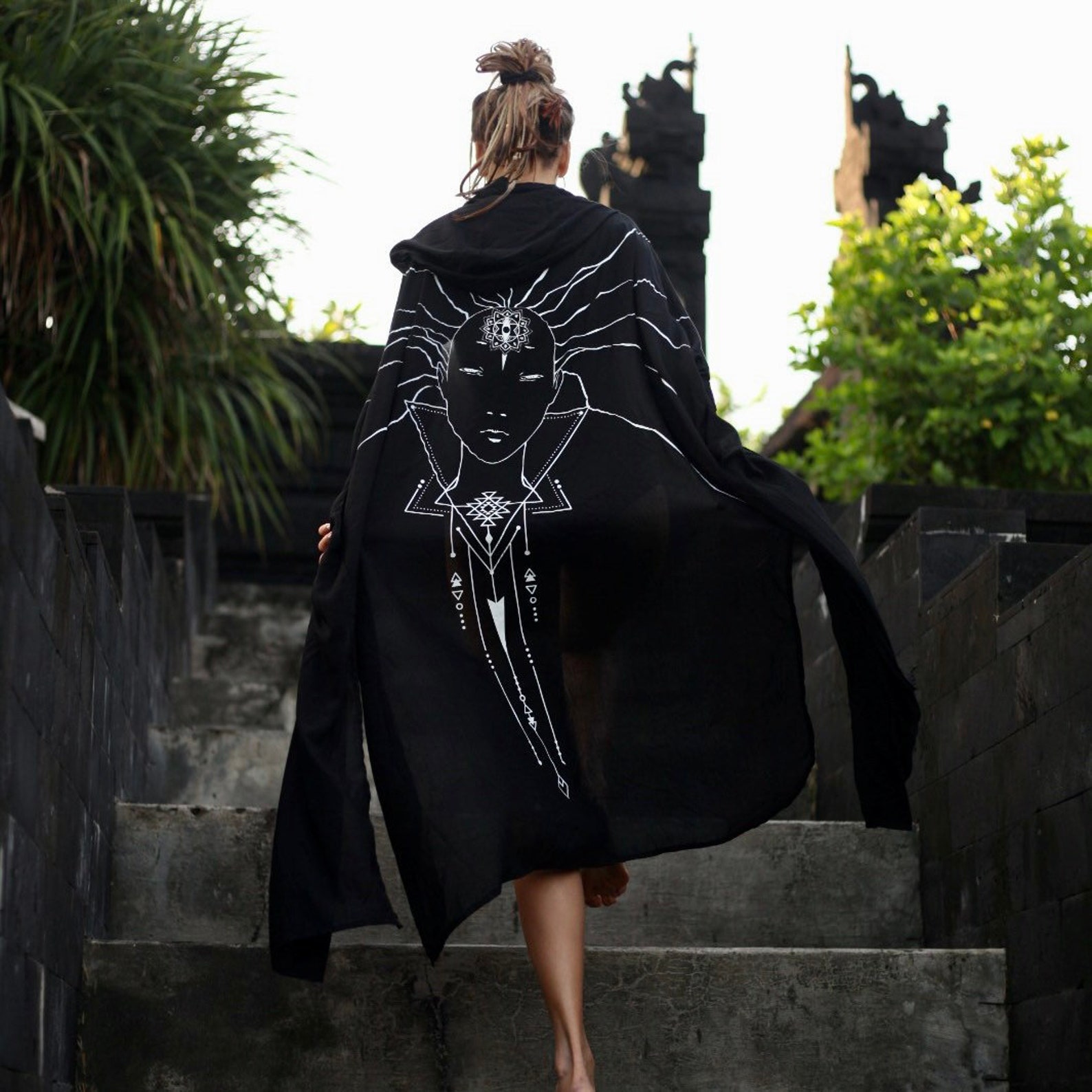 Women's Hooded Ritual Robe in White, Spiritual Wearable Art - Etsy