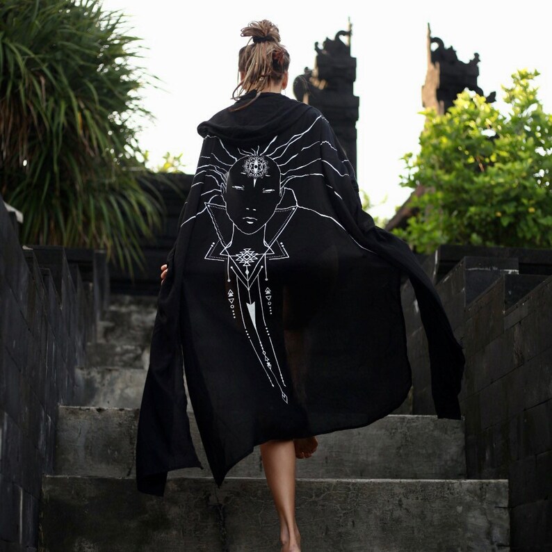 Women's Hooded Ritual Robe in White, Spiritual Wearable Art - Etsy