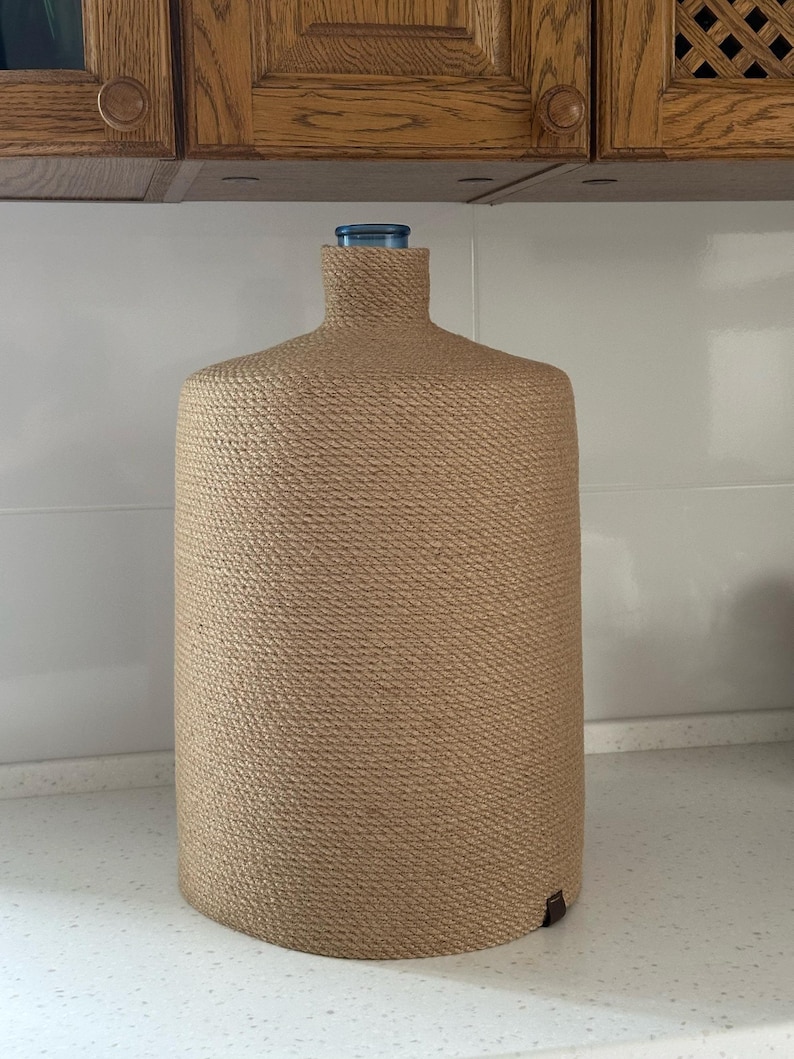 Unique Jute Rope Cover for 5 Gallon Water Bottle, Reusable Fabric ...