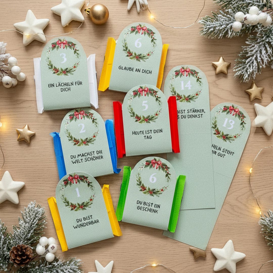 Ritter Sport Advent Calendar With 24 Affirmations | DIY Printable Mini ...