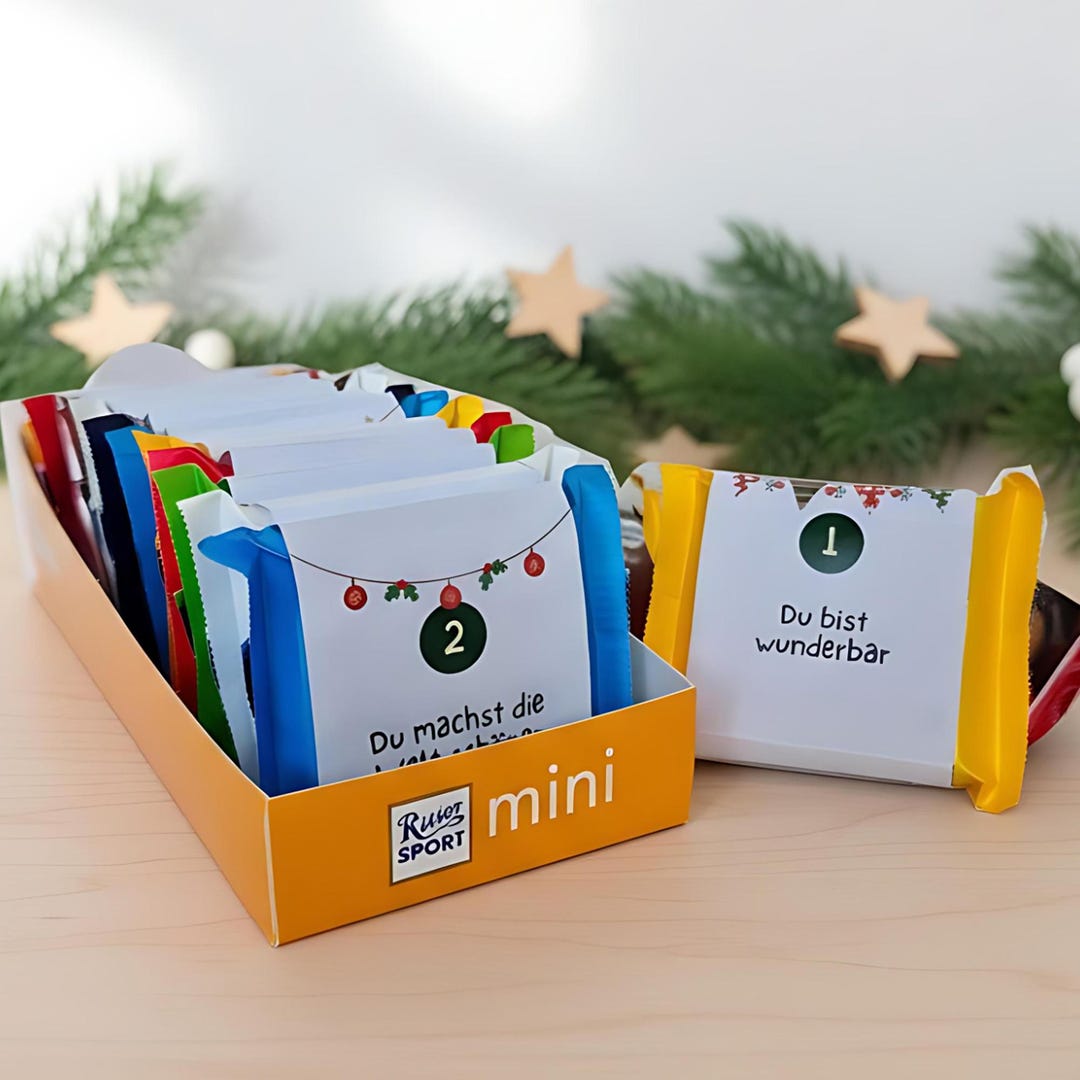Ritter Sport Advent Calendar With 24 Affirmations | DIY Printable Mini ...