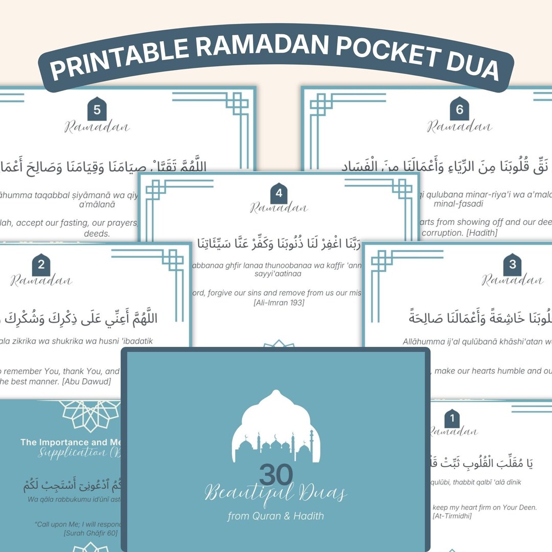30 Ramadan Pocket Dua | Daily Duas for Ramadan | Islamic Prayer Cards ...