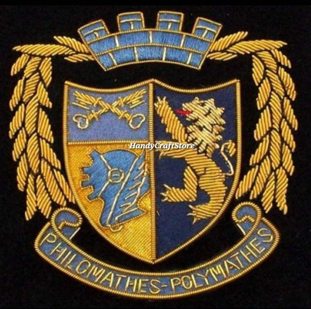 Handmade Bullion Crest | Lion Insignia Embroidered Blazer Patch Badge ...
