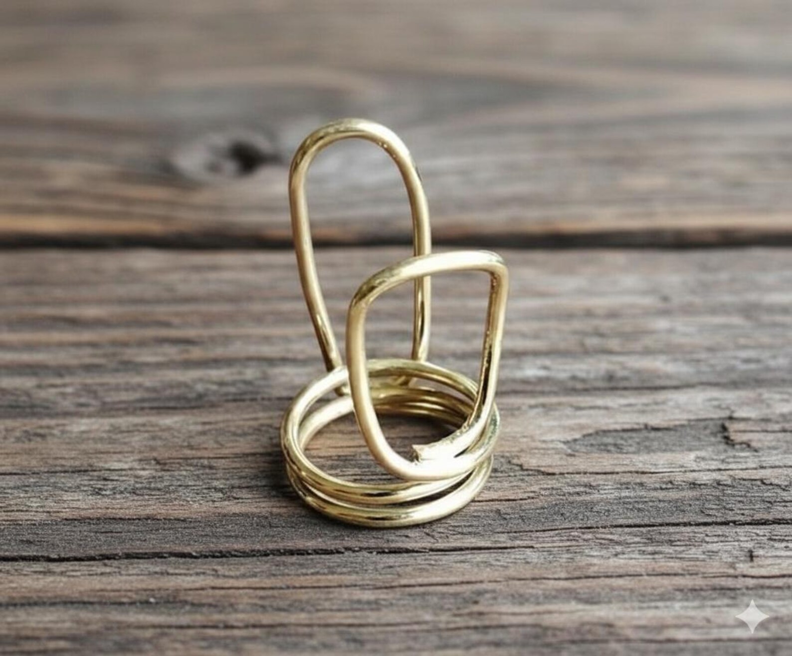 Handmade Brass Double Loop Ring, Boho Modern Unisex Jewelry - Etsy