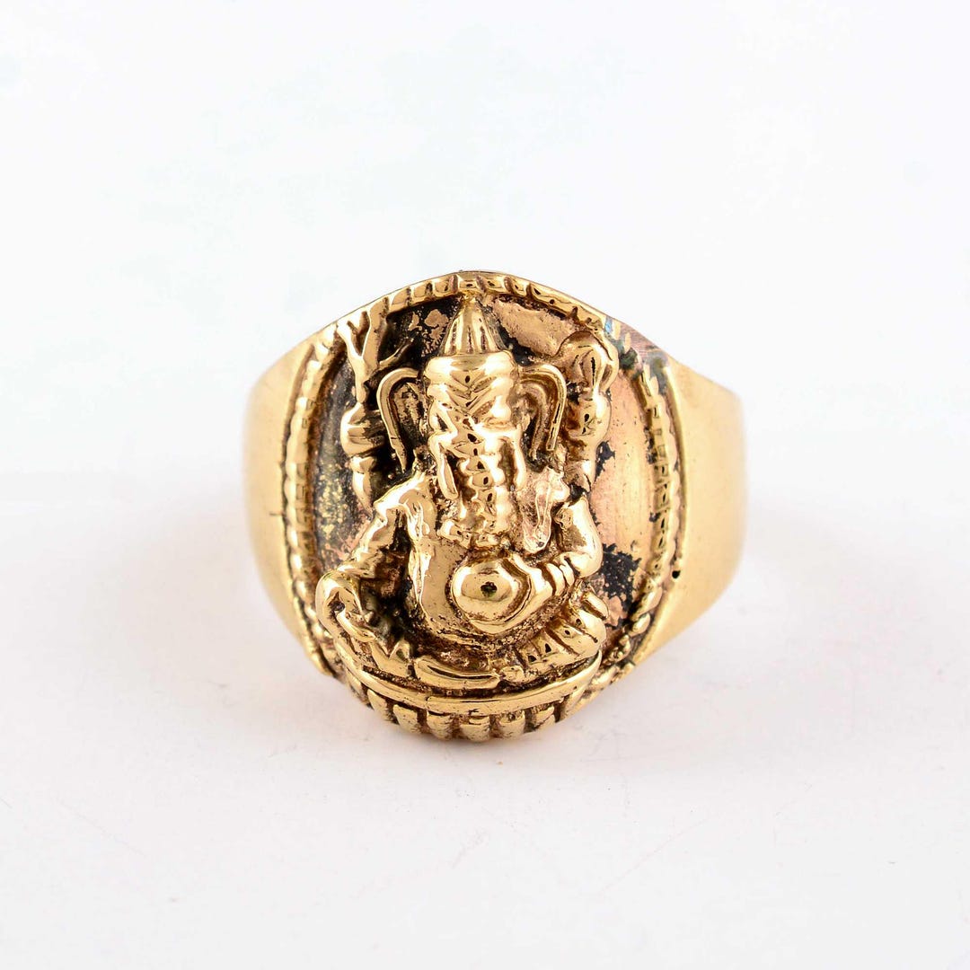 Lord Ganesha Ring, Hindu Gold Ring, Ganpati Jewelry, Spiritual ...