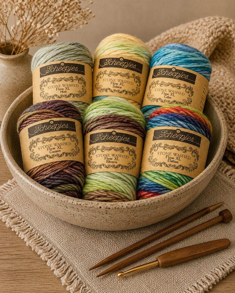 Scheepjes Stone Washed Flow XL - Soft, Versatile and Beautiful Color ...
