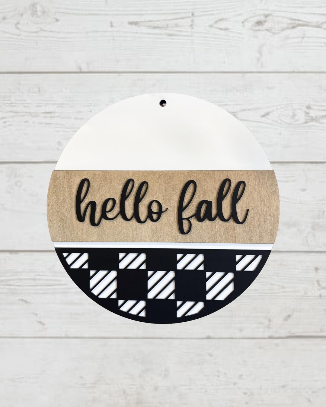 Custom Wood & Acrylic Door Hanger – 16" Round Wood Backer With Black or ...