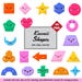 Kawaii Shapes Clipart | Cute Geometric Shapes for Kids | Line Art ...