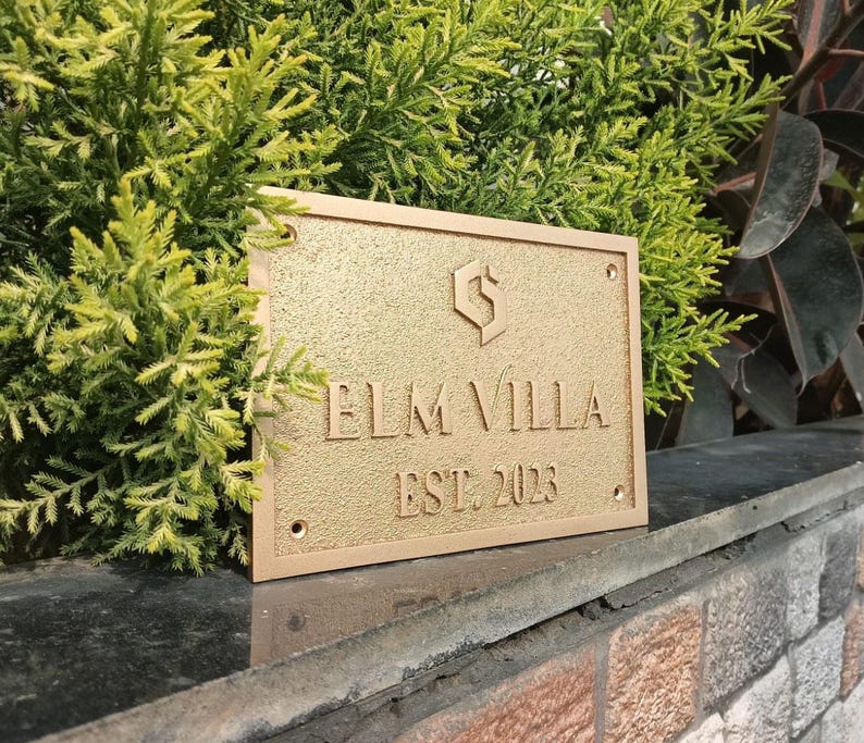 Buy Personalized Heavy Duty Cast Brass Address Plaque — Custom Antique ...