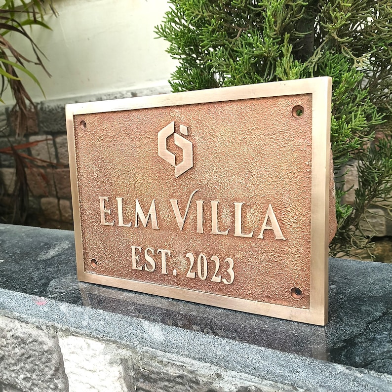 Buy Personalized Heavy Duty Cast Brass Address Plaque — Custom Antique ...