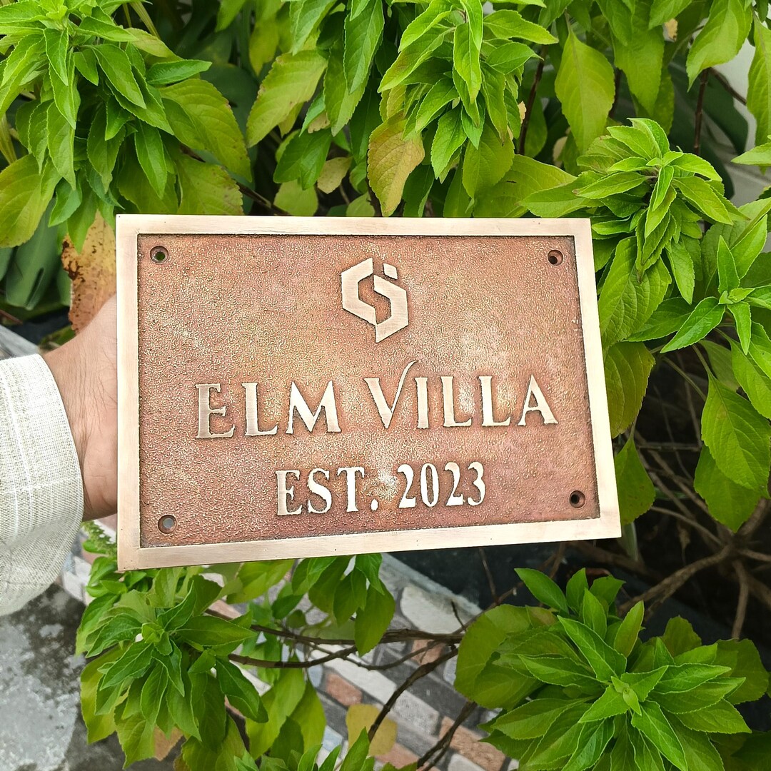 Buy Personalized Heavy Duty Cast Brass Address Plaque — Custom Antique ...