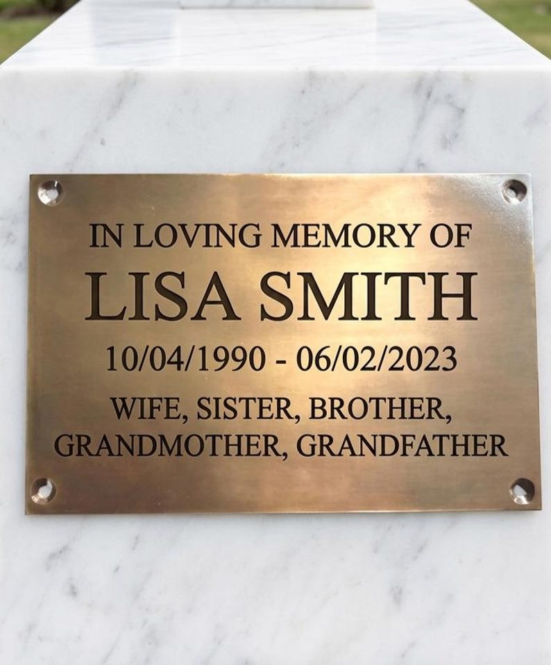 Custom Engraved Brass Plaque | Deep Etched, Personalized Metal Sign ...