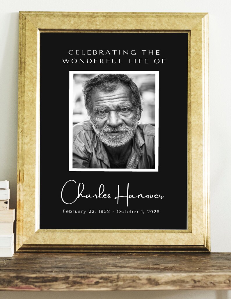 Editable Funeral Photo Sign Template: Celebration of Life (multiple ...