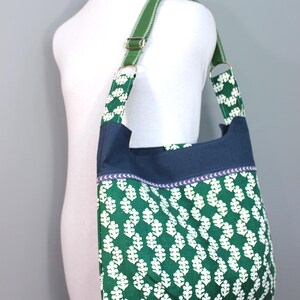 Upcycled Green and White Patterned Large Shoulder Bag - Etsy