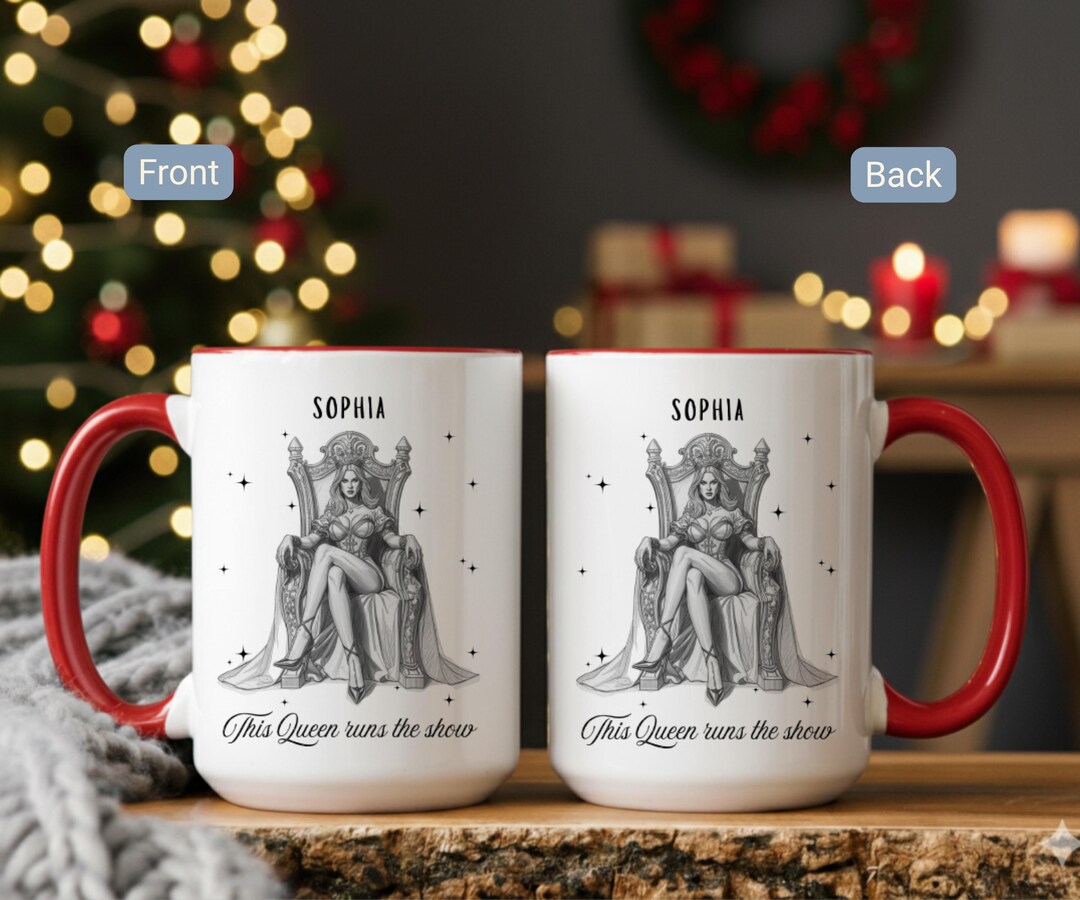 This Queen Runs the Show Mug, Boss Lady Coffee Cup, Personalized Name ...