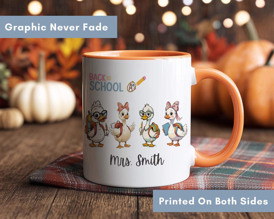 Back to School Teacher Mug, Personalized Coffee Cup, Fun Teacher Gift ...