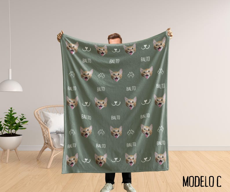 Personalized Pet Photo & Name Blanket, Custom Dog Portrait Throw, Gift ...