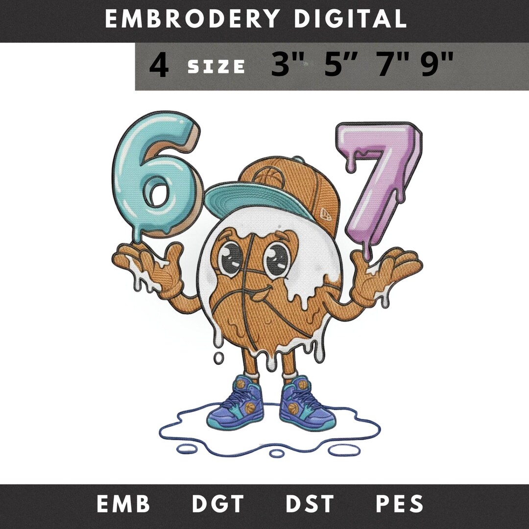Basketball Donut 67 Embroidery File Machine Embroidery Design Funny ...
