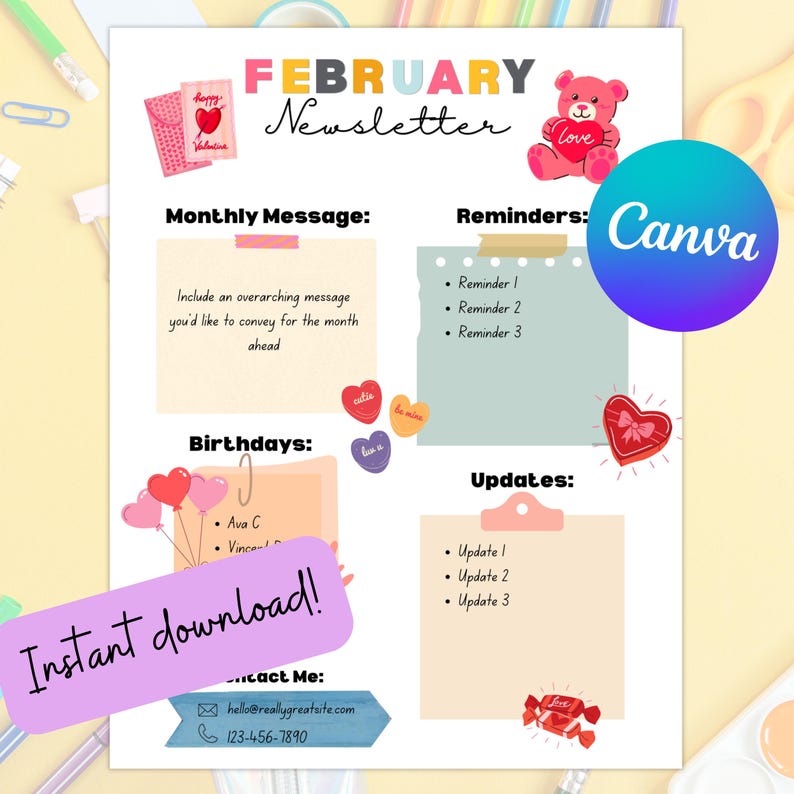 Newsletter Template: Monthly Classroom Newsletter, Editable School ...