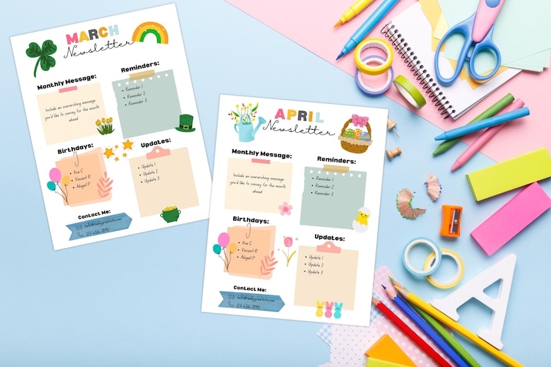 Editable Monthly Classroom Parent Newsletter Template: 10-month Design ...