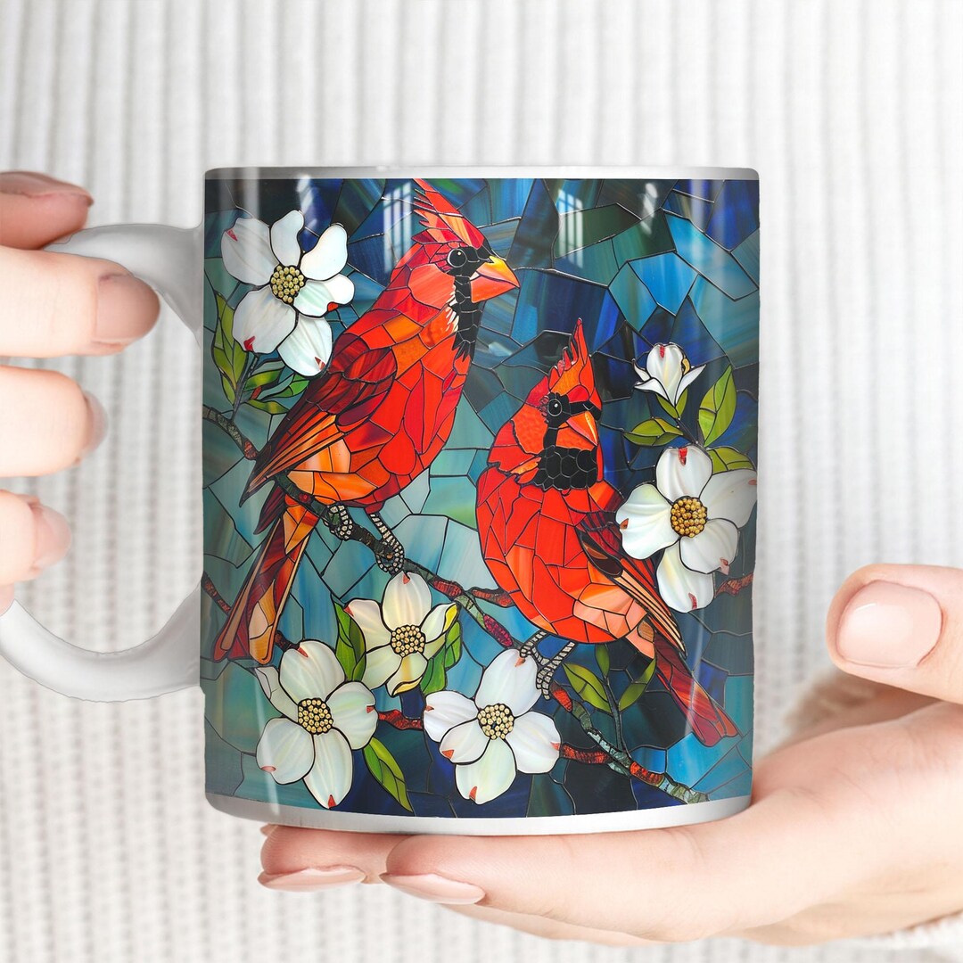 Cardinal Winter Mug, Sympathy Remembrance Gift, Lovely Pair Cardinal ...