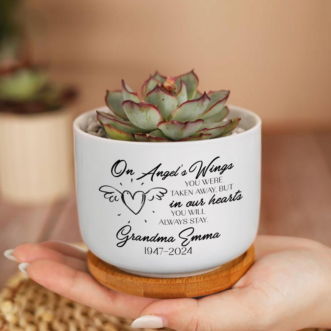 Personalised Grandma Memorial Planter, Custom Grandma Cemetery Flower ...