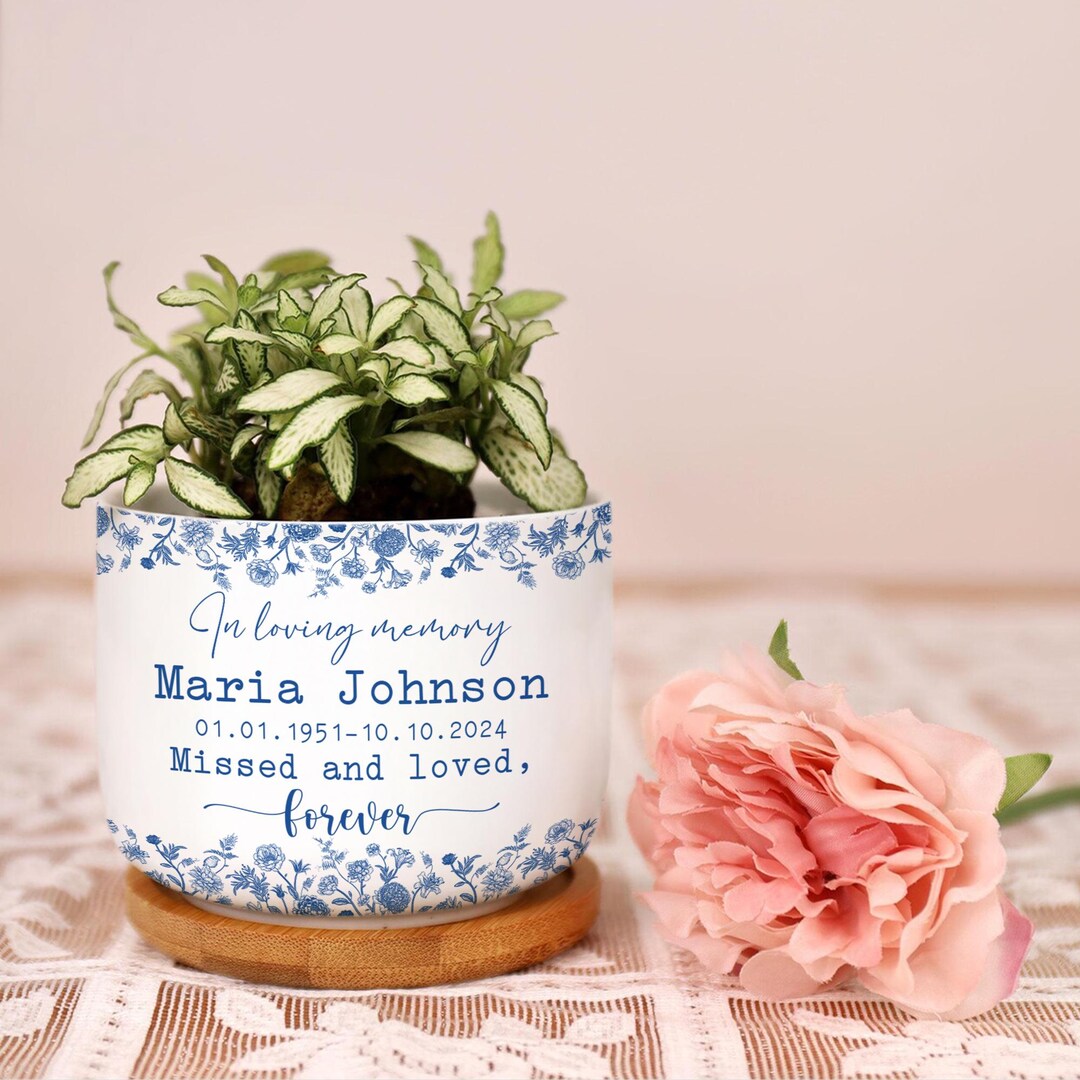 Custom Memorial Plant Pot, Personalised Memorial Planter Pot for ...
