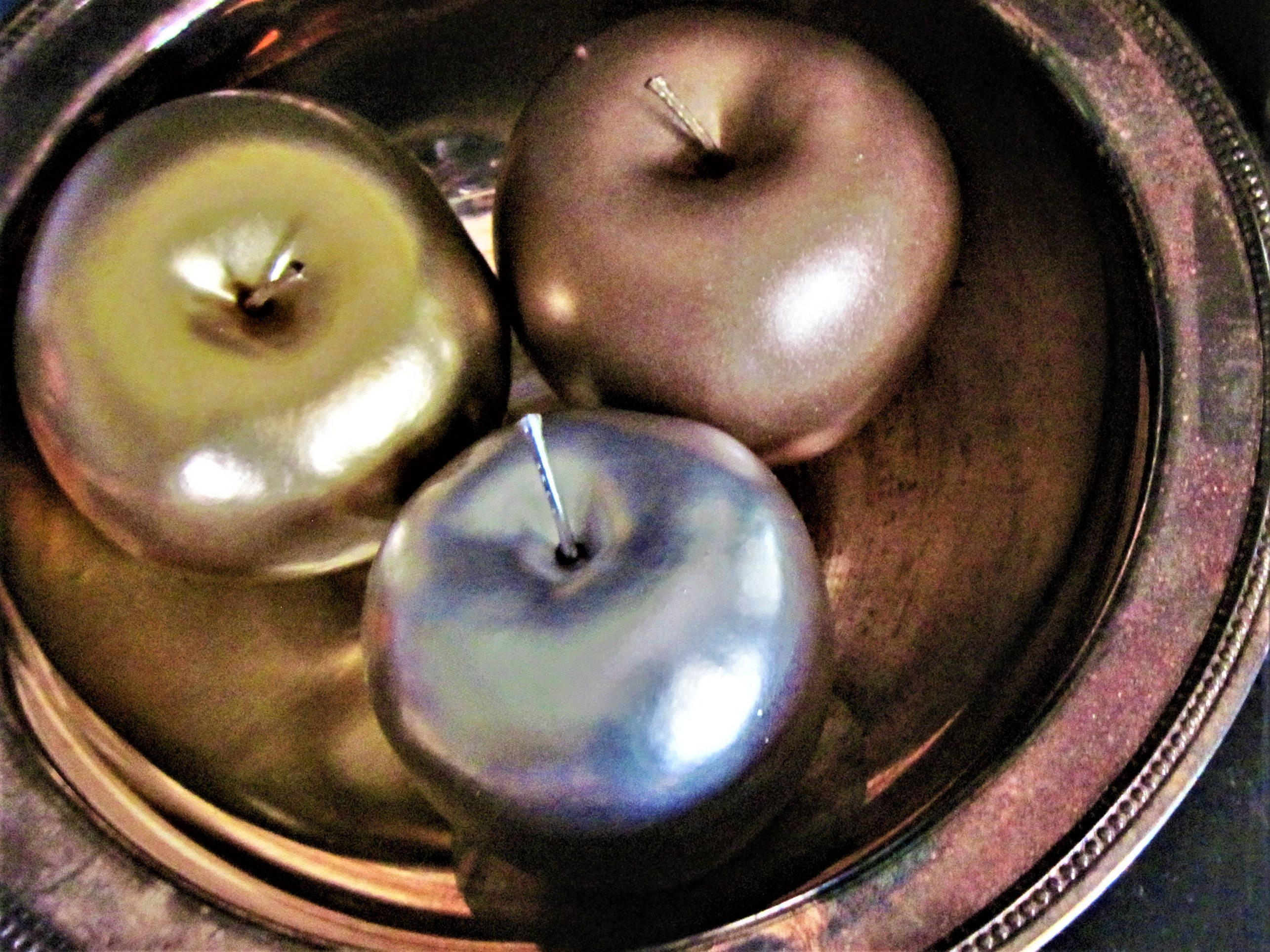 Silver Gold and Bronze Painted Apples French Farmhouse Faux - Etsy
