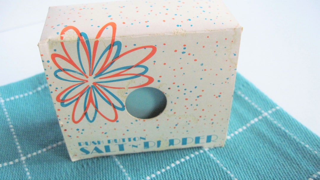 Vintage Aqua "push Button" Salt 'N' Pepper, Manufactured by Whirley ...