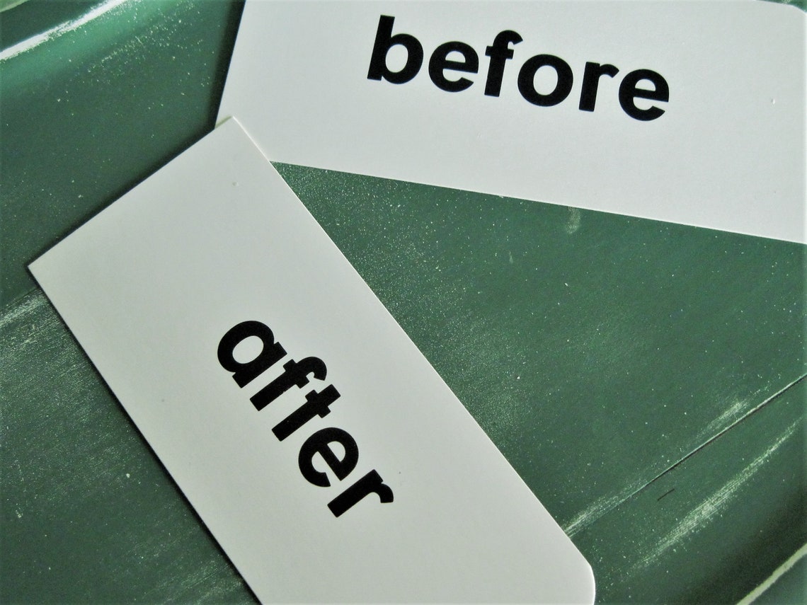 Flash Cards Before and After Word Flash Cards Paper Ephemera - Etsy