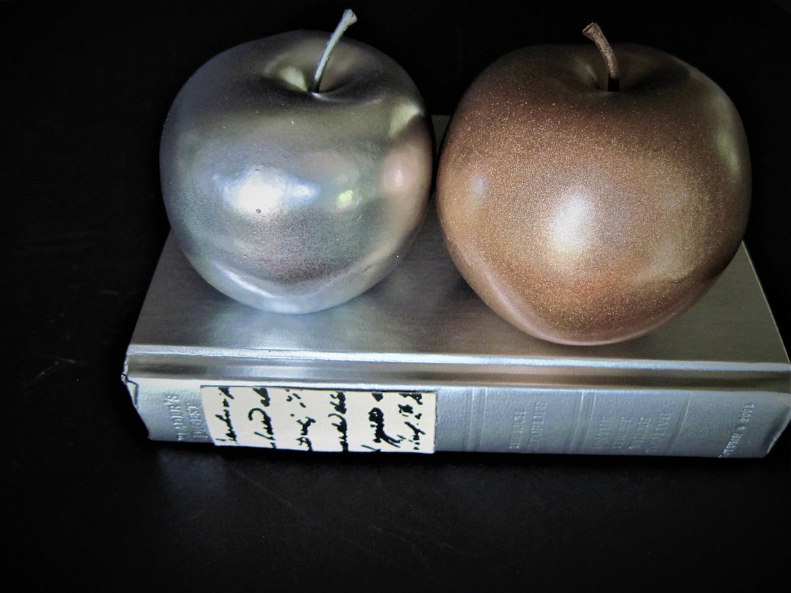 Silver Gold and Bronze Painted Apples French Farmhouse Faux - Etsy