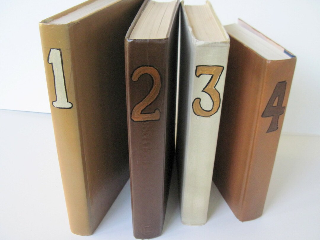 Wedding Books Painted Books Table Numbers Beach Wedding Old World Style ...