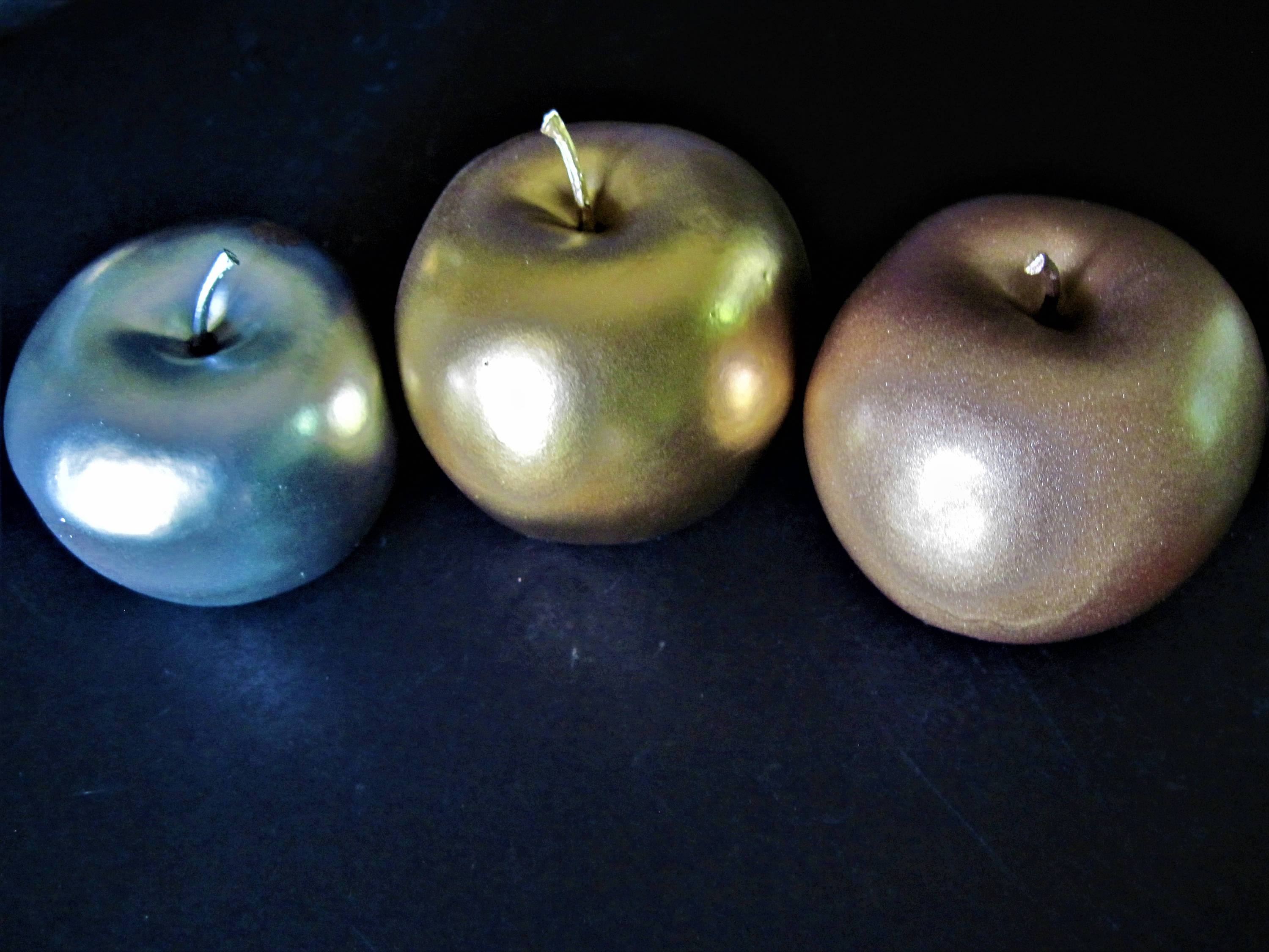 Silver Gold and Bronze Painted Apples French Farmhouse Faux - Etsy