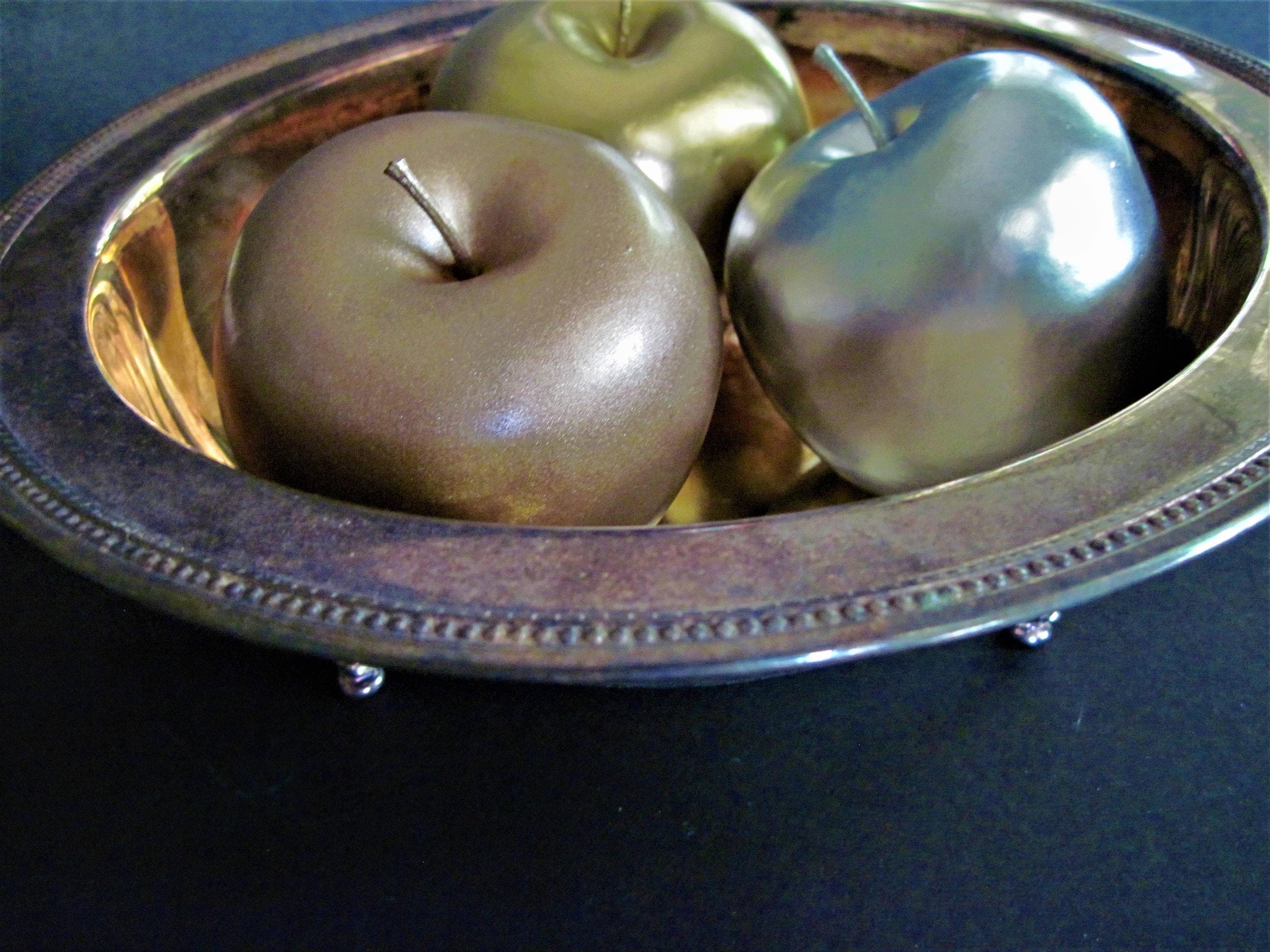 Silver Gold and Bronze Painted Apples French Farmhouse Faux - Etsy