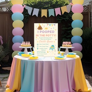Funny Potty Training Party Invitation: Editable Canva Template (digital ...