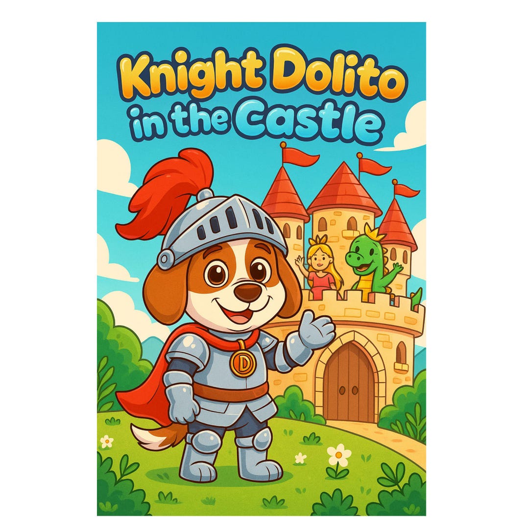 Knight Dolito Puppy Coloring Book: Kids Medieval Fantasy (instant ...