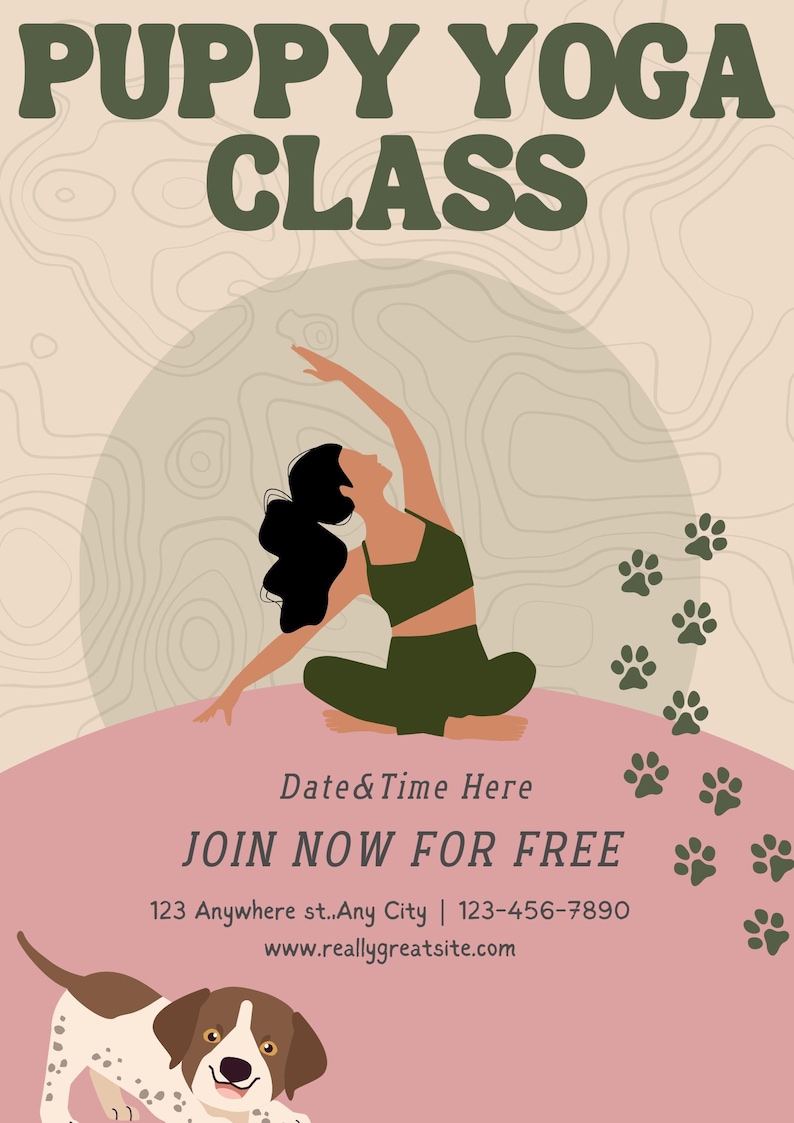 Puppy Yoga Poster/invite - Etsy