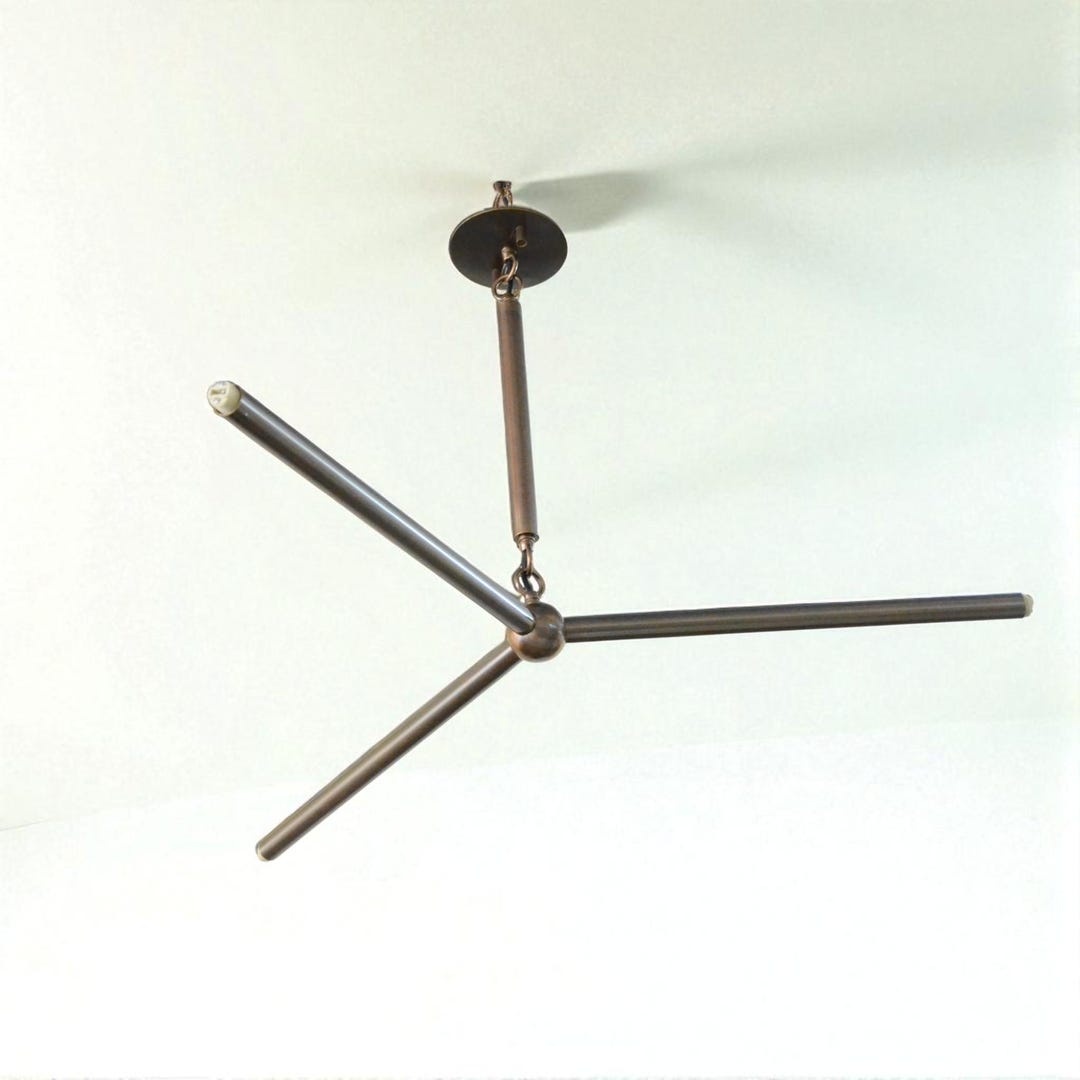 Brass Ceiling 3 Arms Light Sputnik Pendant Chandelier Light Fixtures ...