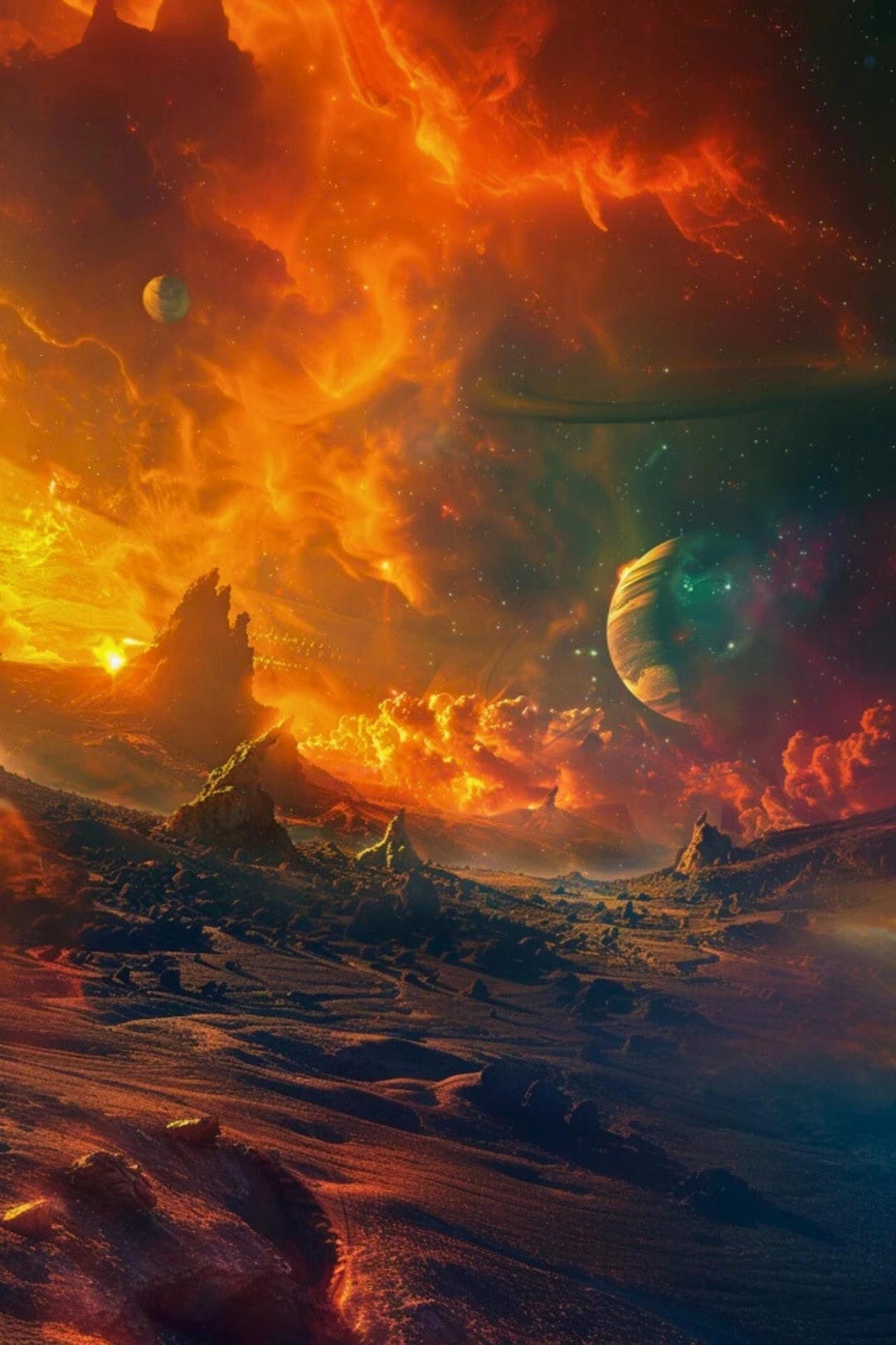 Alien Planet – Surreal Sci-fi Landscape, Printable Futuristic Wall Art ...