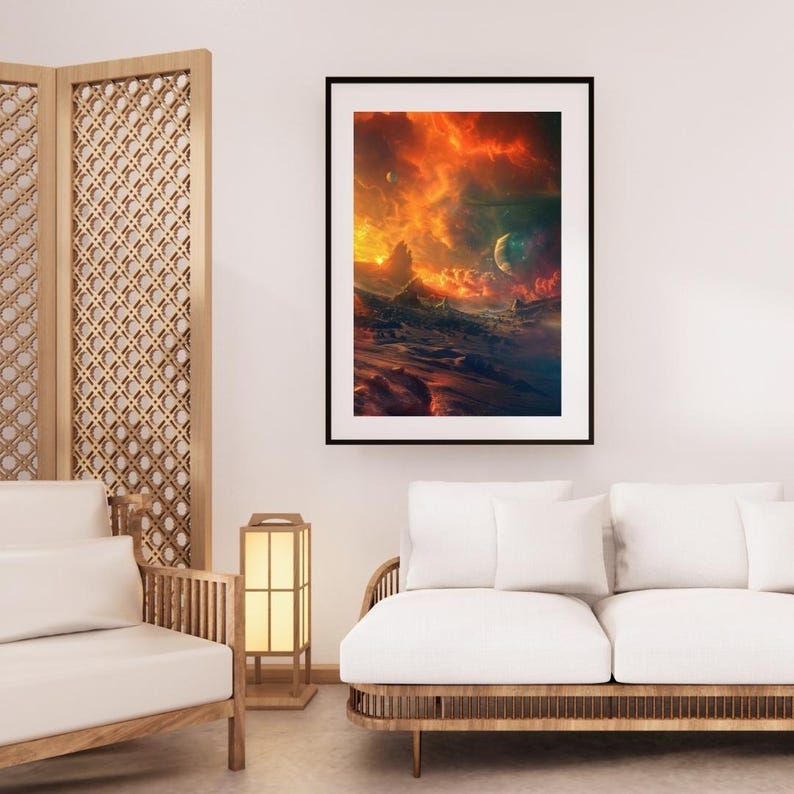 Alien Planet – Surreal Sci-fi Landscape, Printable Futuristic Wall Art ...