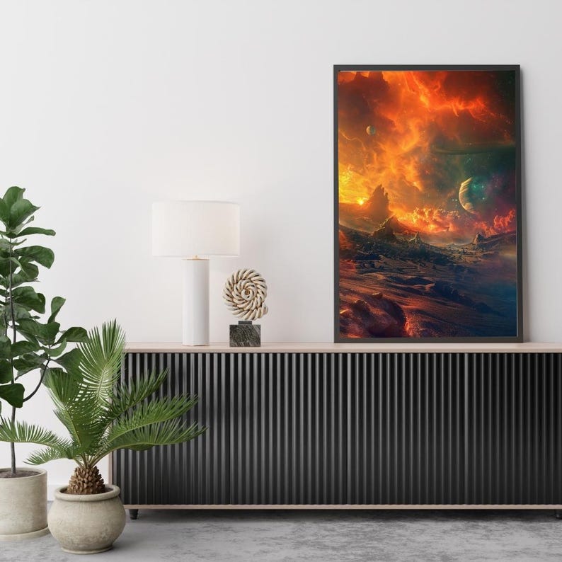 Alien Planet – Surreal Sci-fi Landscape, Printable Futuristic Wall Art ...