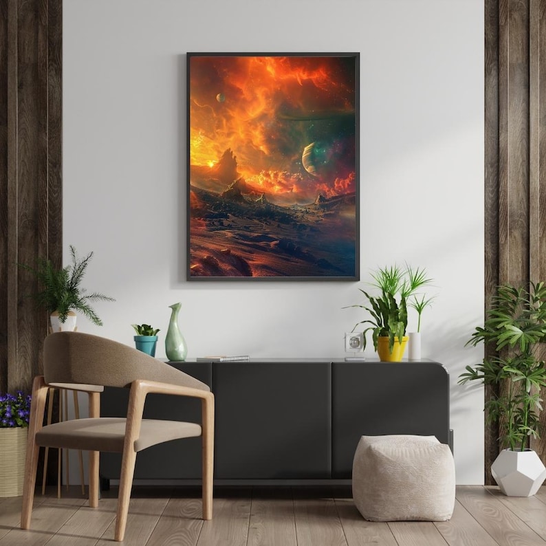 Alien Planet – Surreal Sci-fi Landscape, Printable Futuristic Wall Art ...
